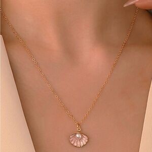 Jewelry | Pearl In Clam Shell Pink Enamel Seashell Mermaid Ocean Beachy ...